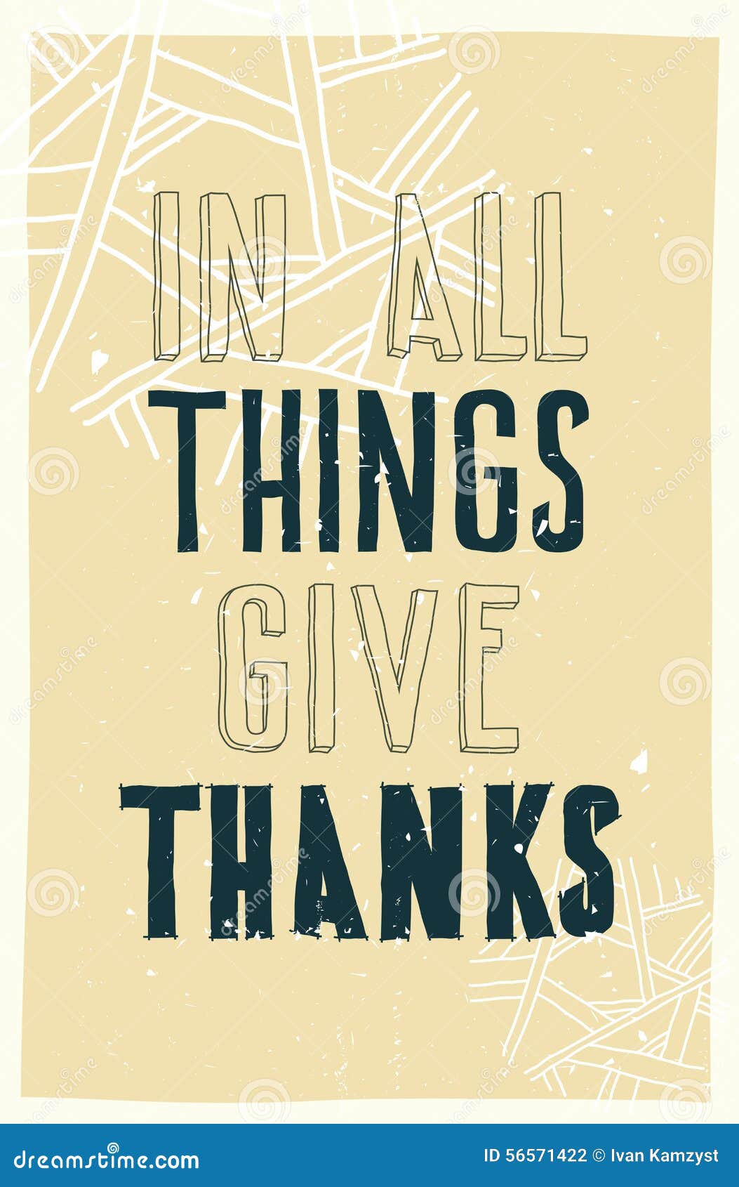 Affiche Alles Bij Elkaar Geven De Dingen Dank Vector Illustratie ...