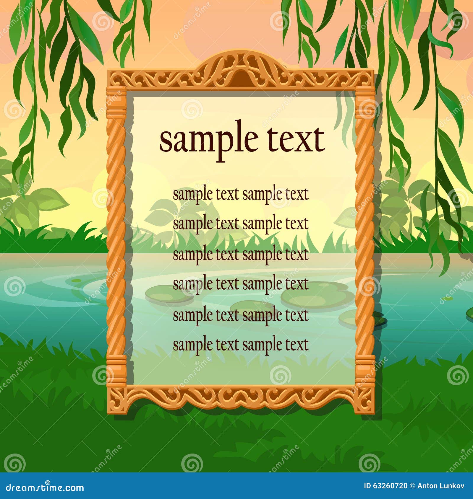 Affiche Avec L'espace Pour Le Texte Sur La Nature Illustration de ...