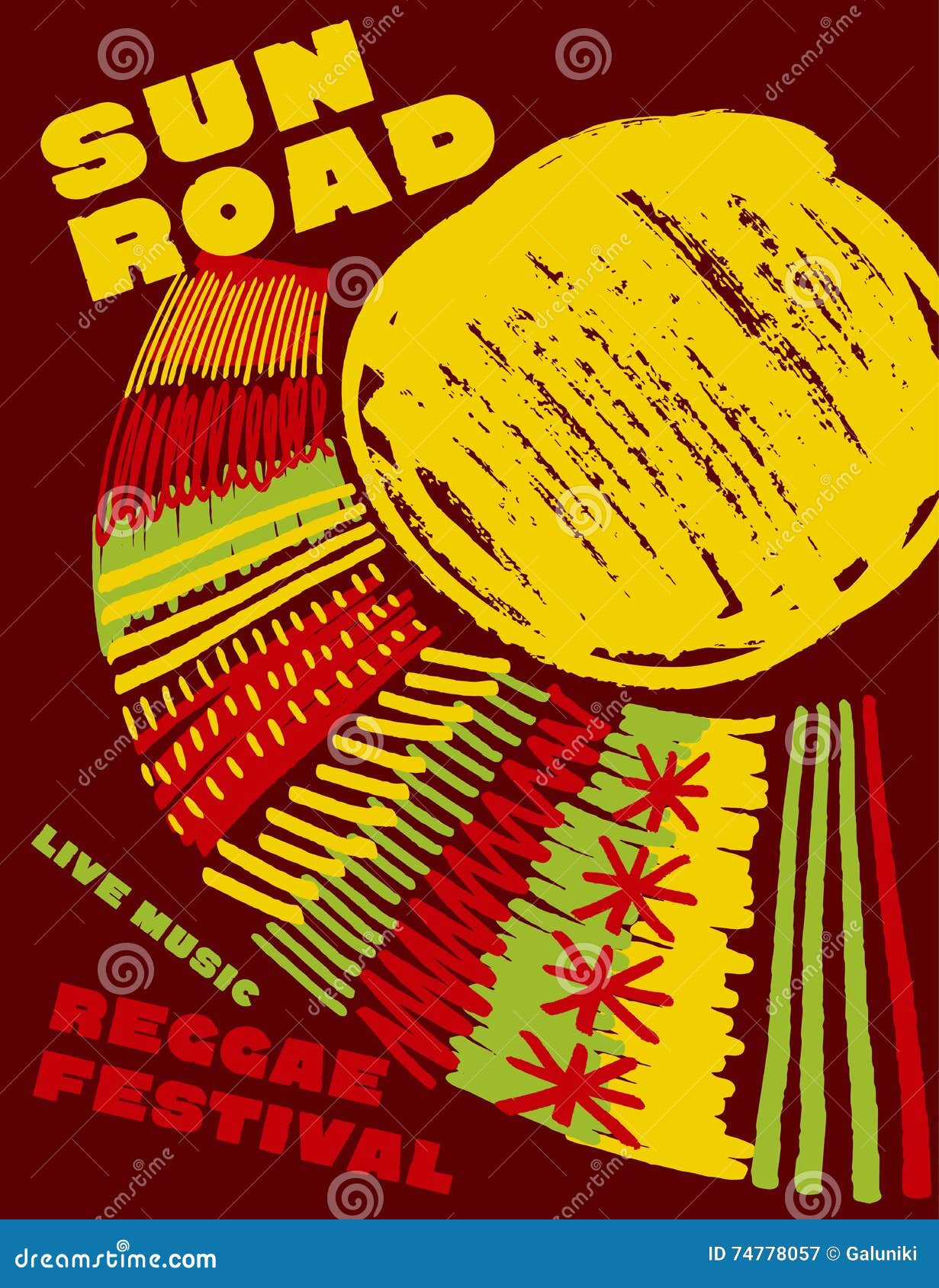 Affiche Classique De Concept De Couleur De Musique De Reggae ...