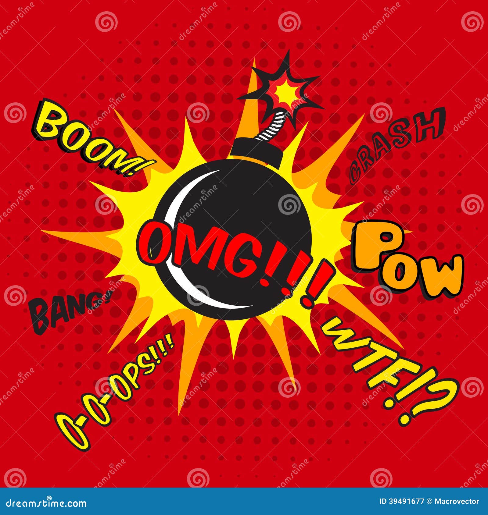 Affiche Comique D'explosion De Bombe Illustration de Vecteur ...