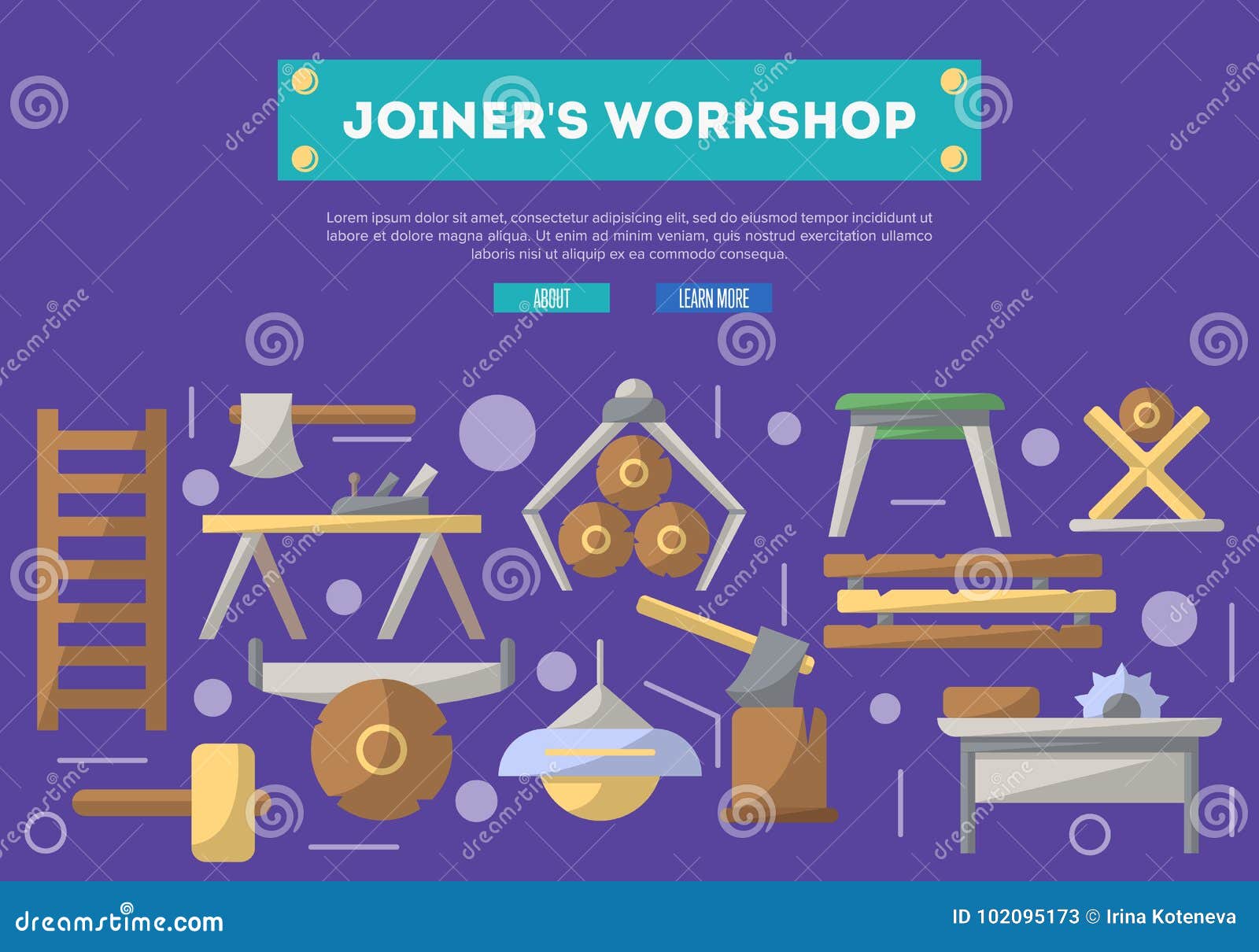 Affiche D'atelier De Menuisiers Dans Le Style Plat Illustration de ...