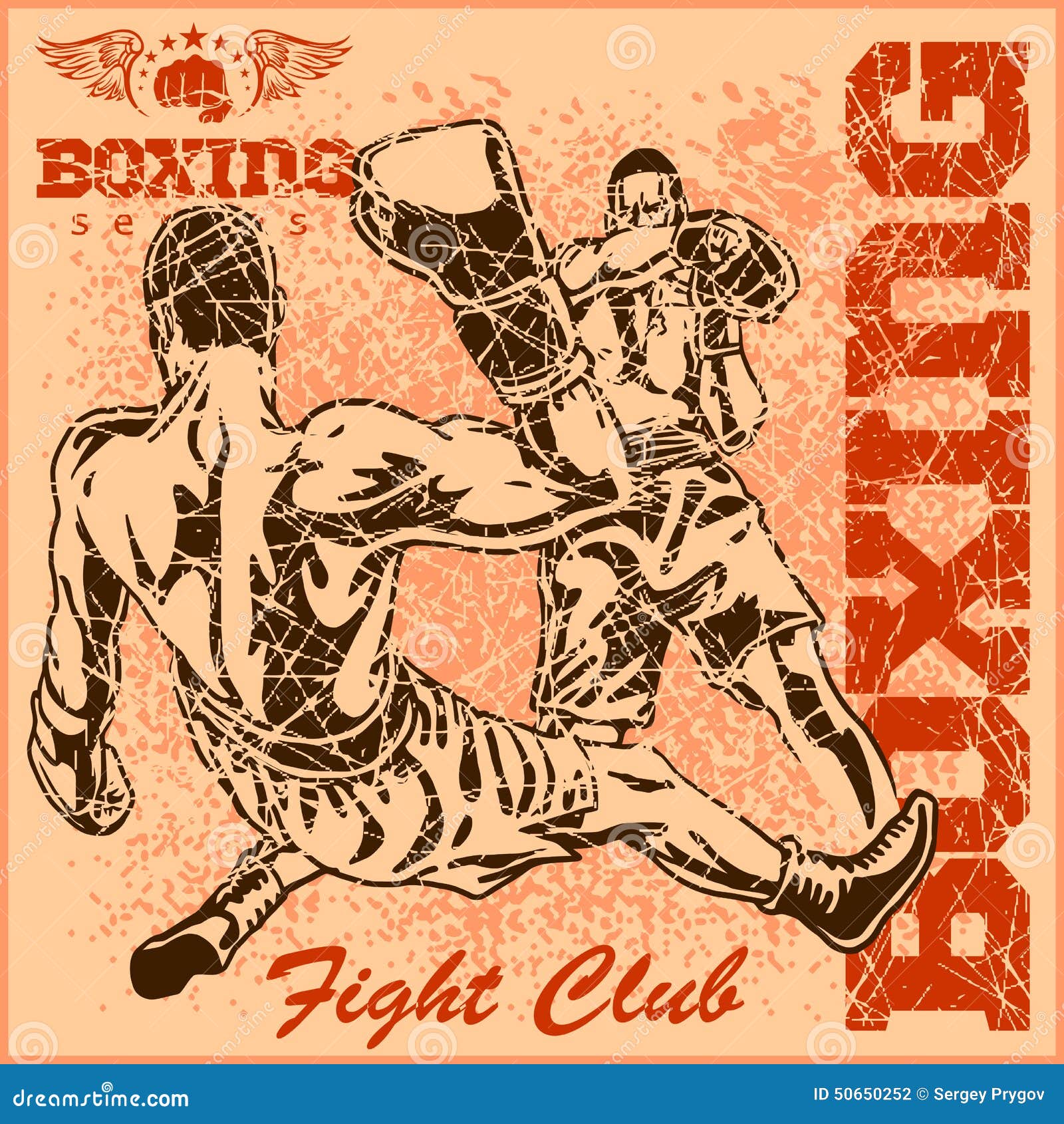 Affiche de boxe de vintage illustration de vecteur. Illustration du ...