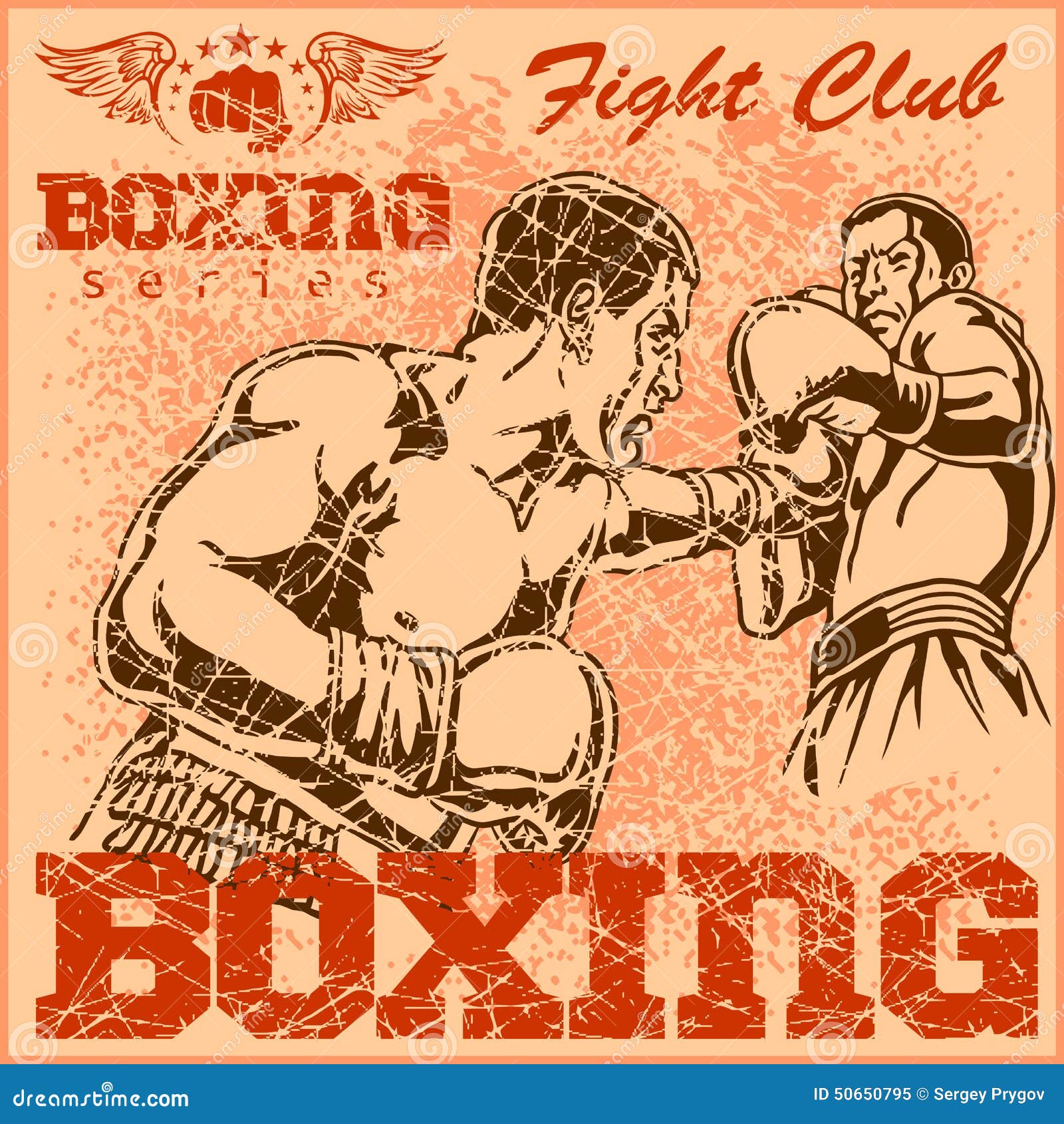 Affiche de boxe de vintage illustration de vecteur. Illustration du ...