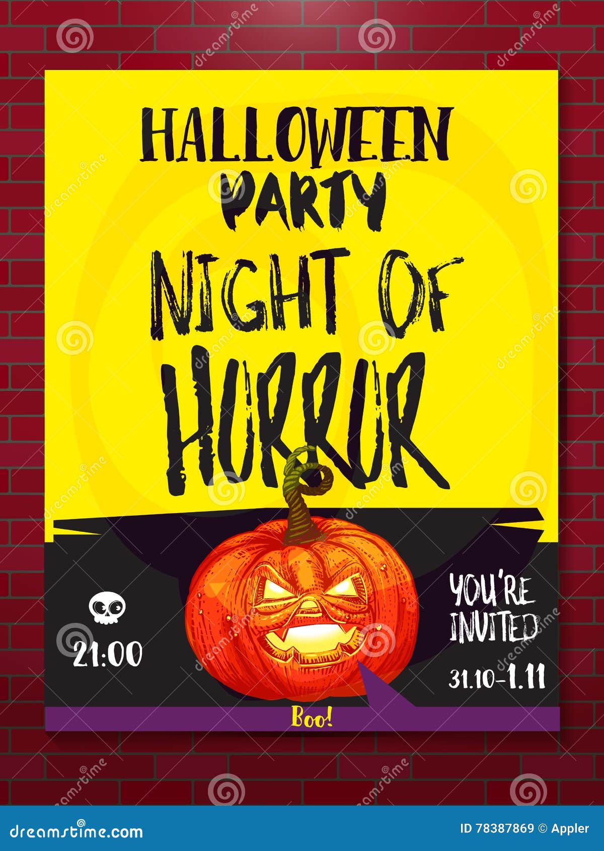 Affiche De Partie De Potiron De Jack Illustration de Vecteur ...