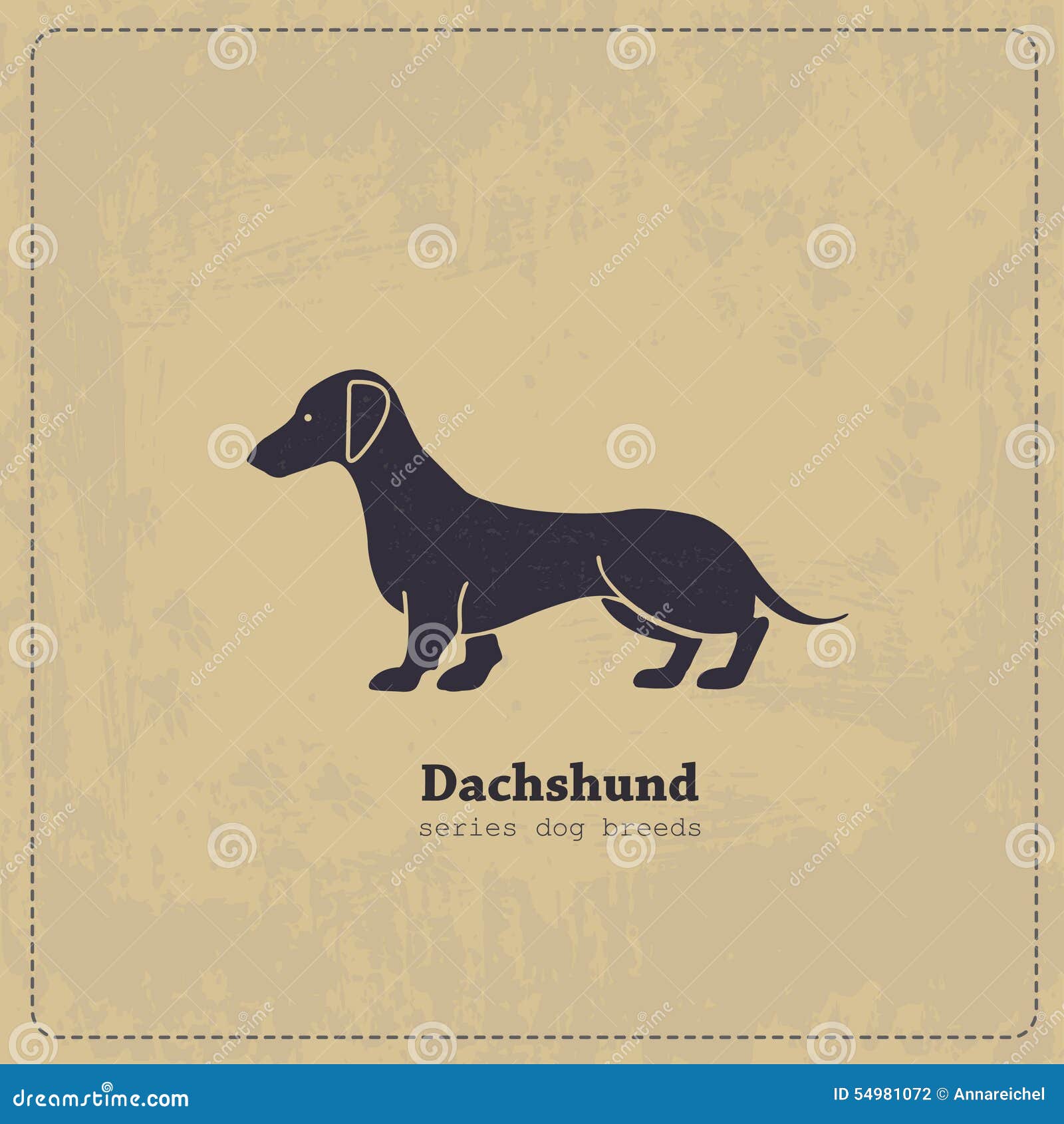 Affiche De Teckel De Vintage Illustration de Vecteur - Illustration du ...