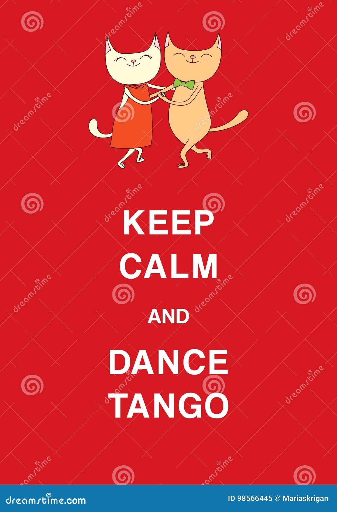 Affiche Drôle De Chats De Tango Argentin Illustration de Vecteur ...