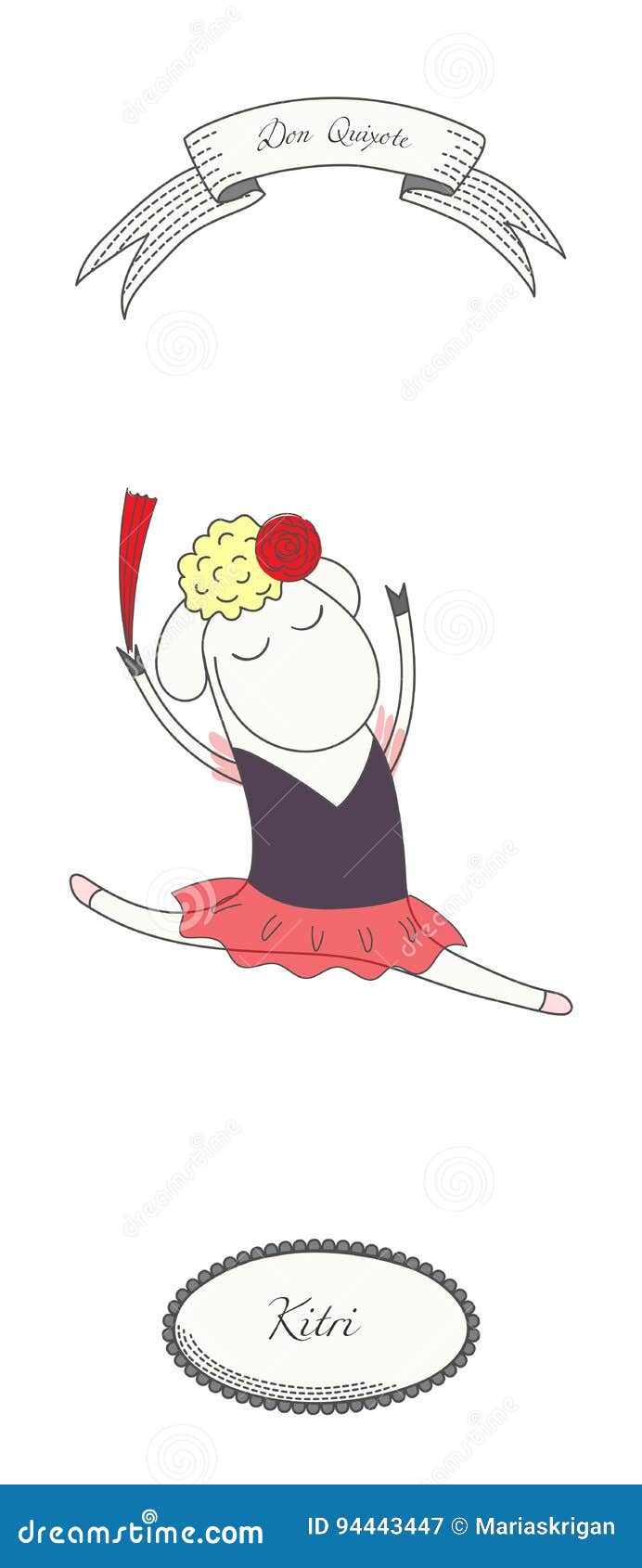 Affiche Kitri de ballet illustration de vecteur. Illustration du fond ...