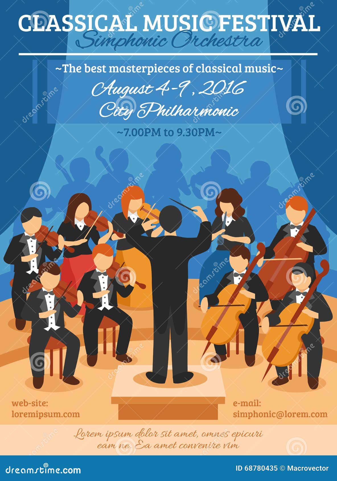 Affiche Plate De Festival De Musique Classique Illustration de Vecteur - Illustration du culture ...