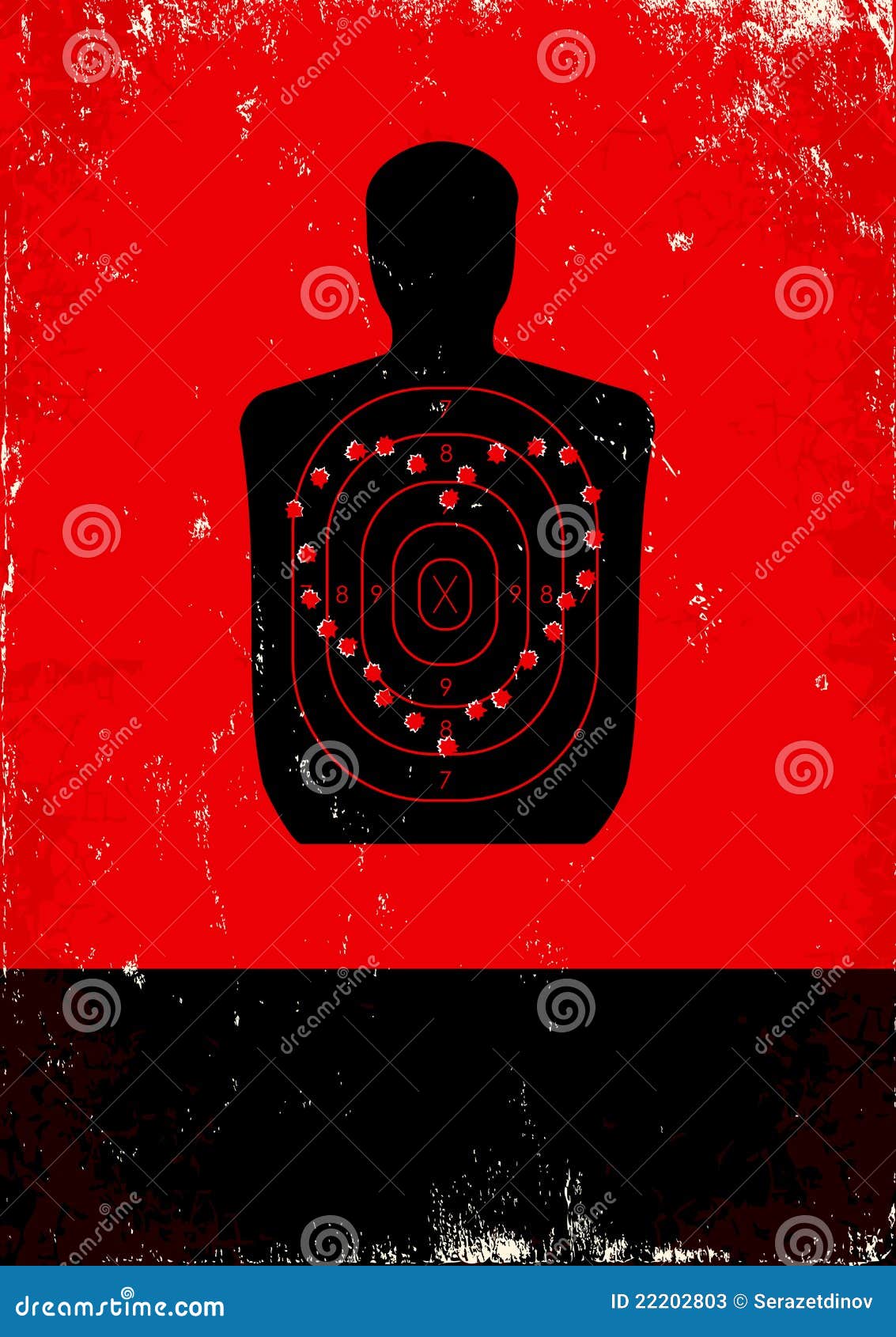 Affiche Rouge Et Noire Avec La Cible Illustration de Vecteur ...