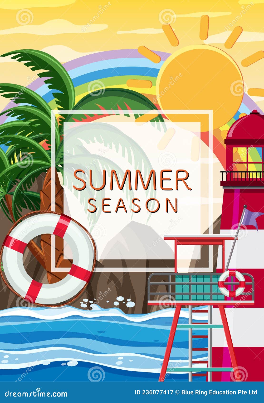 Affiche Typographique De La Saison Estivale Illustration de Vecteur ...