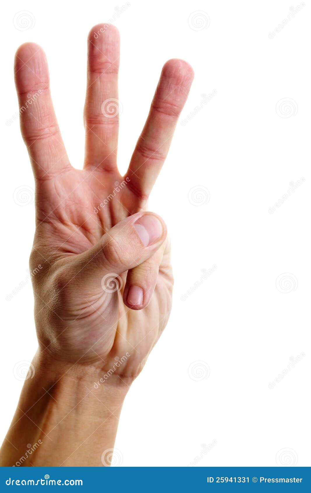 Afficher trois doigts image stock. Image du trois, bien - 25941331