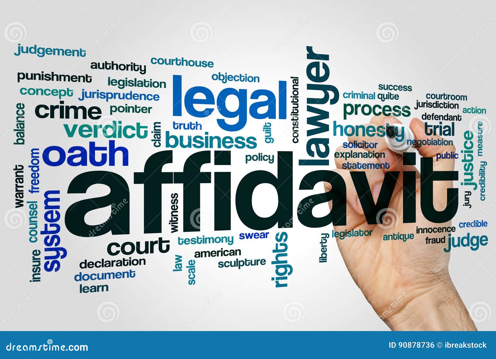 Affidavit Word Cloud Concept on Grey Background Stock Photo - Image of ...