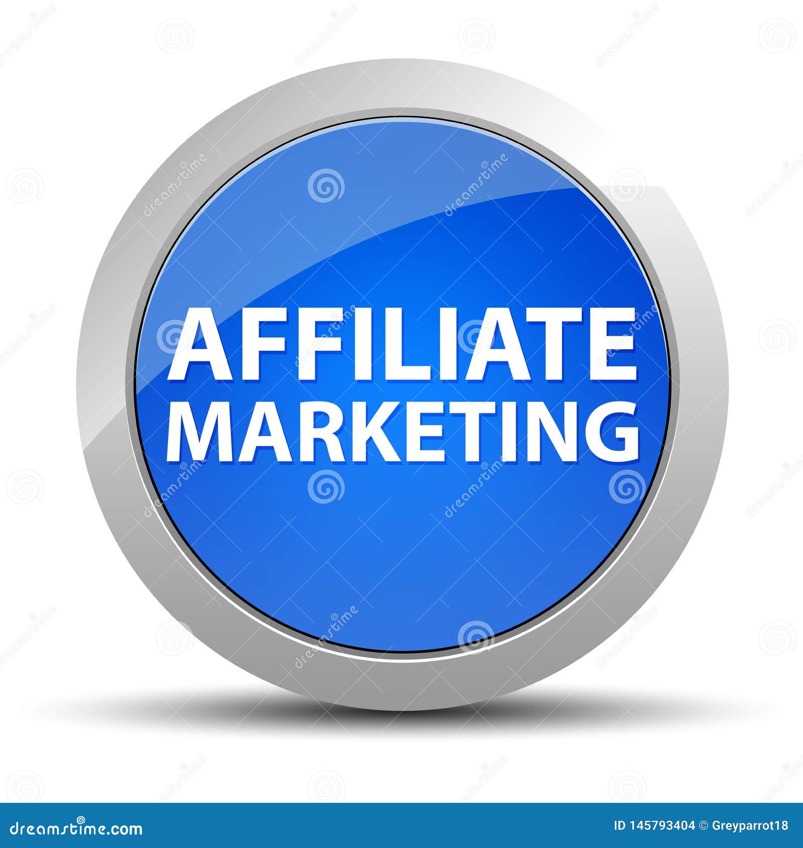 Affiliate Marketing Blue Round Button Stock Illustration - Illustration ...