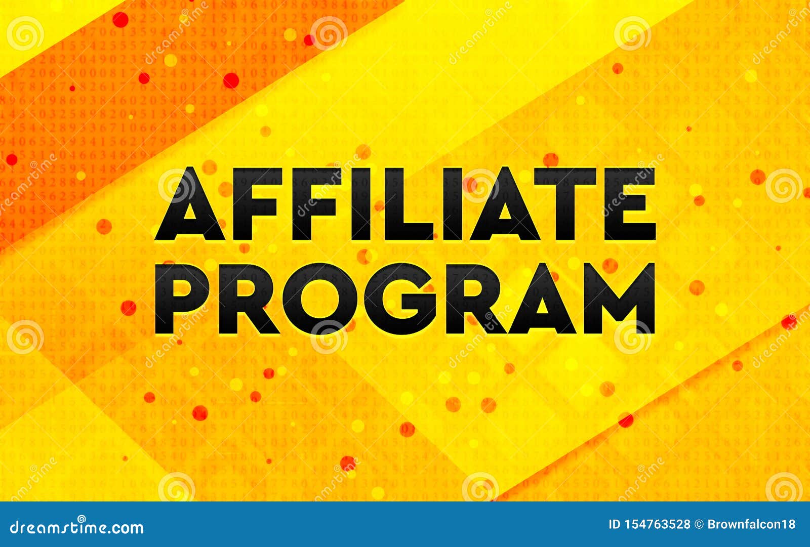 Affiliate Program Abstract Digital Banner Yellow Background Stock ...