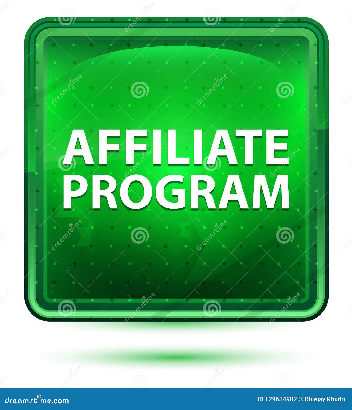 Affiliate Program Neon Light Green Square Button Stock Illustration ...