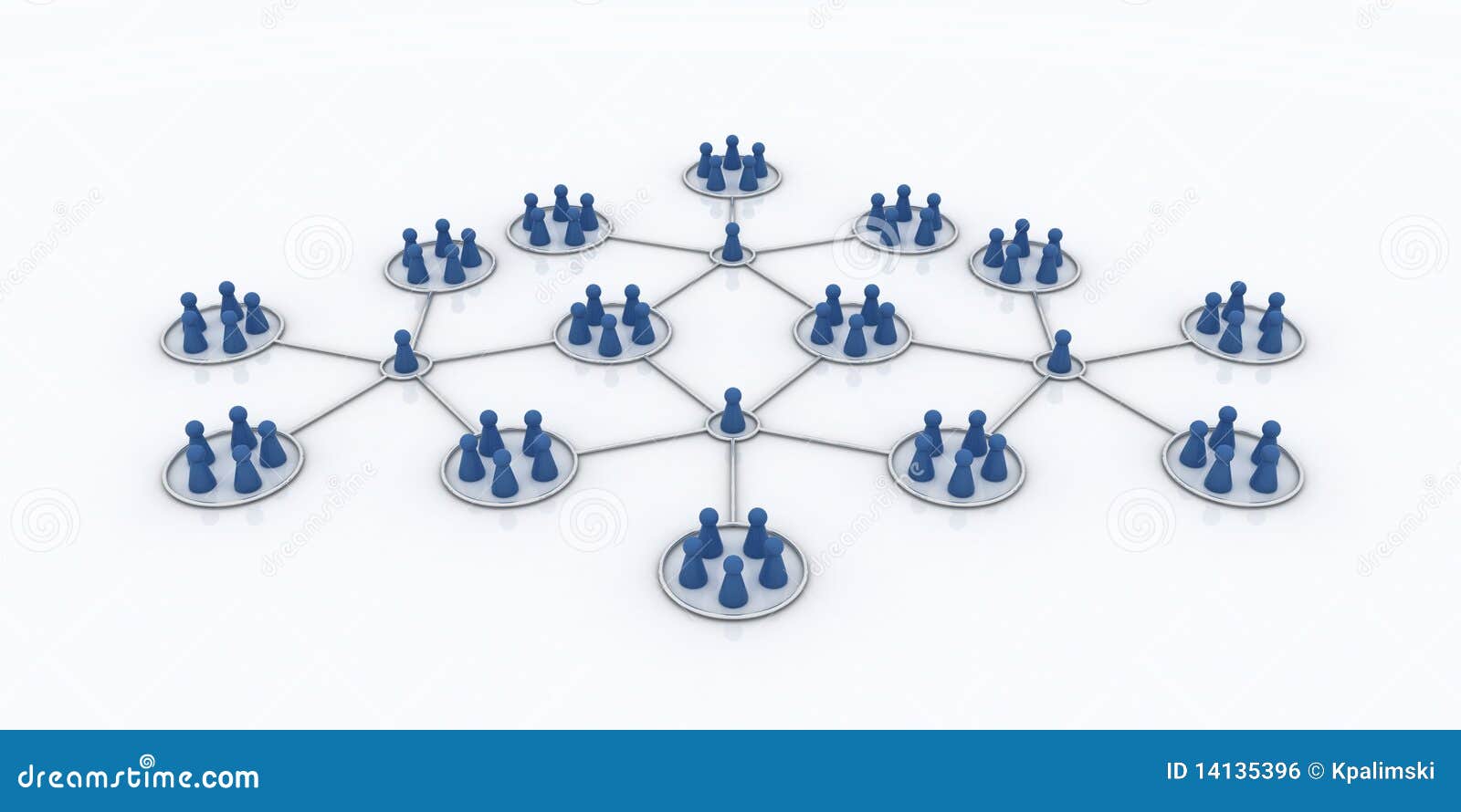 Affiliate Program. Network. Blue Icons. Stock Illustration ...