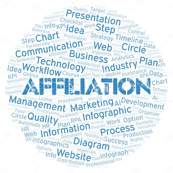 Affiliation Typography Word Cloud Create with the Text only. Stock ...