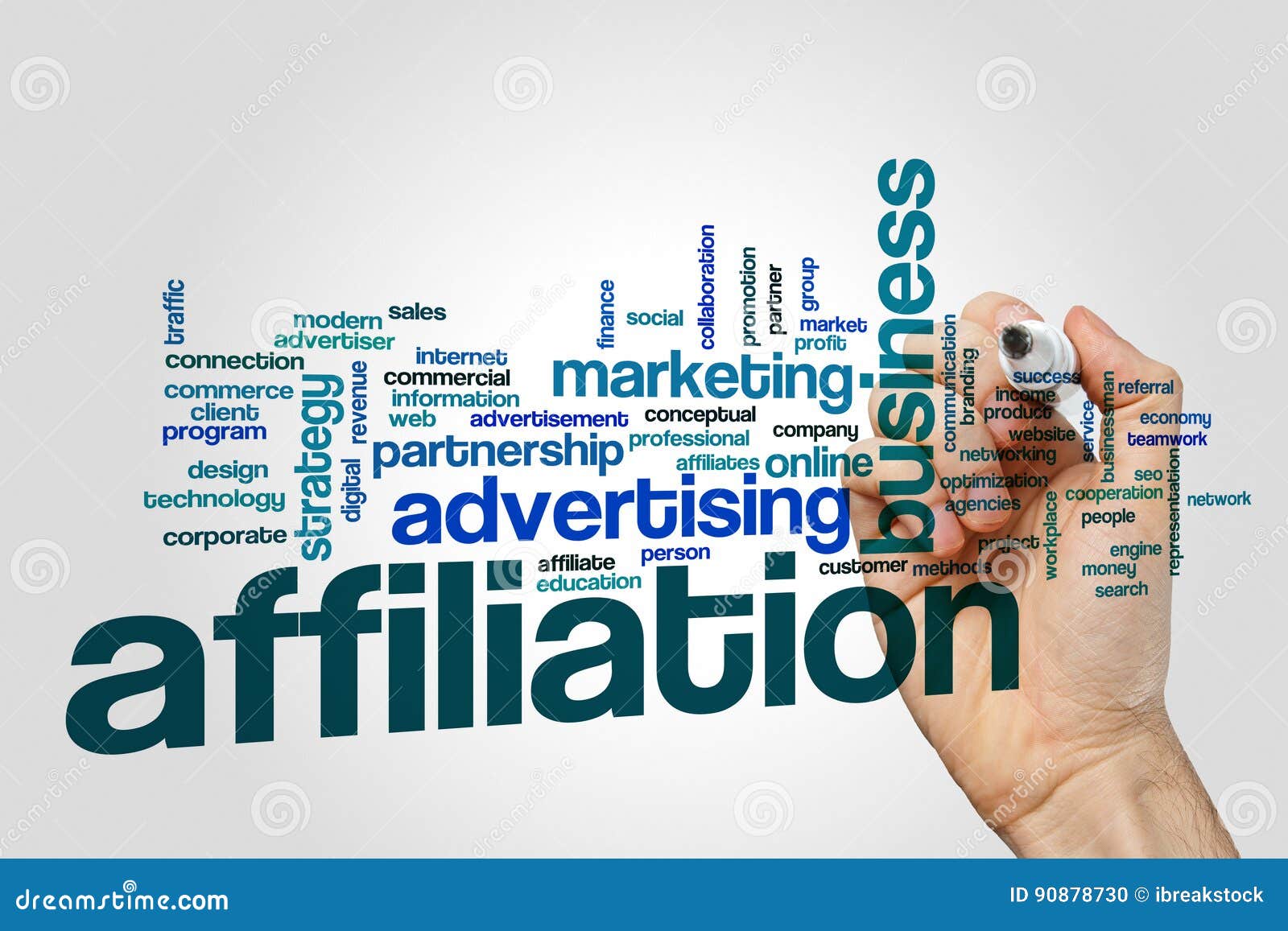 Affiliation Word Cloud Concept on Grey Background Stock Photo - Image ...