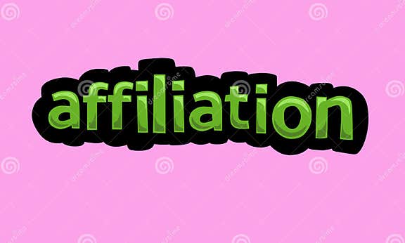 AFFILIATION Writing Vector Design on a Pink Background Stock ...