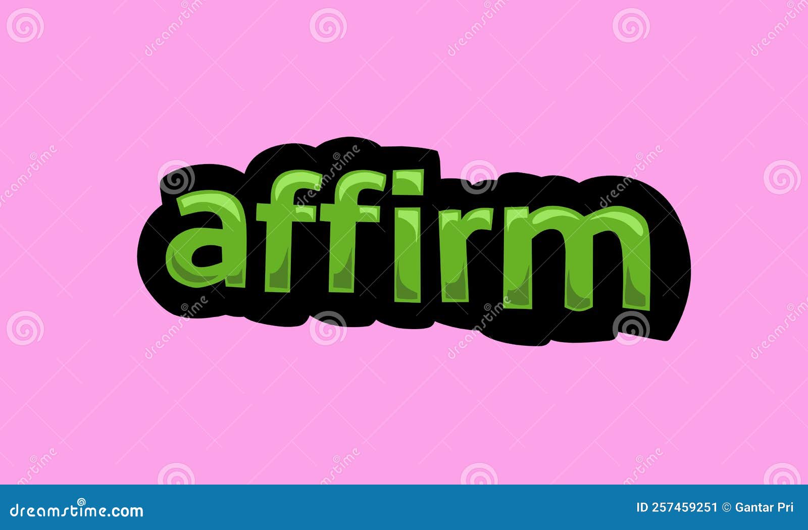 AFFIRM Writing Vector Design on a Pink Background Stock Illustration ...