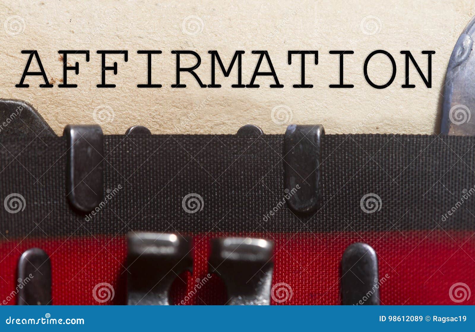 Affirmation As Typed on an Old Vintage Paper Stock Image - Image of ...