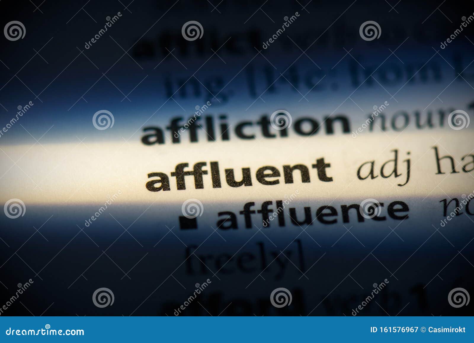 Affluent stock image. Image of etymology, printed, thesaurus - 161576967