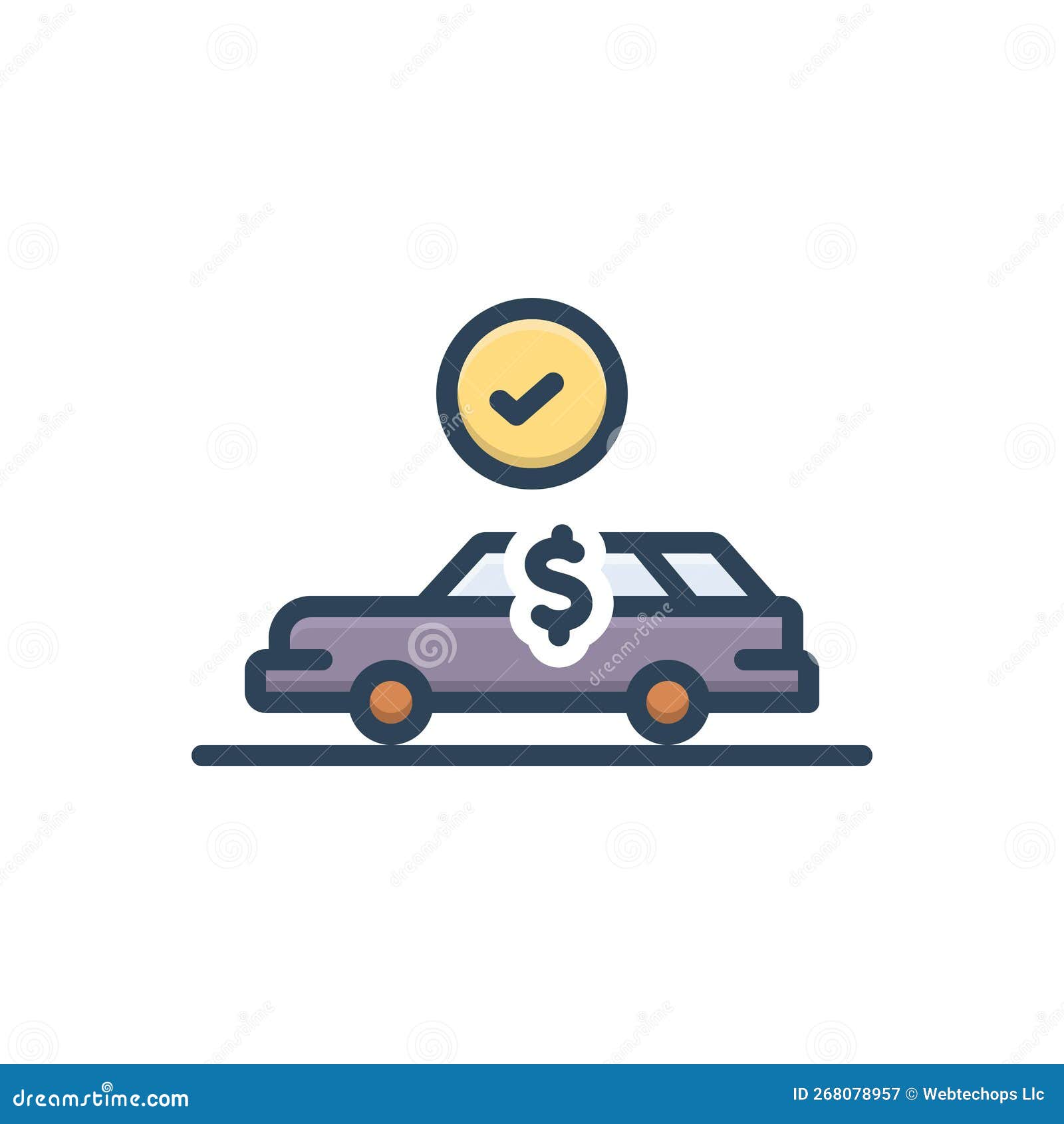 Color Illustration Icon for Afford, Dollar and Car Stock Illustration ...
