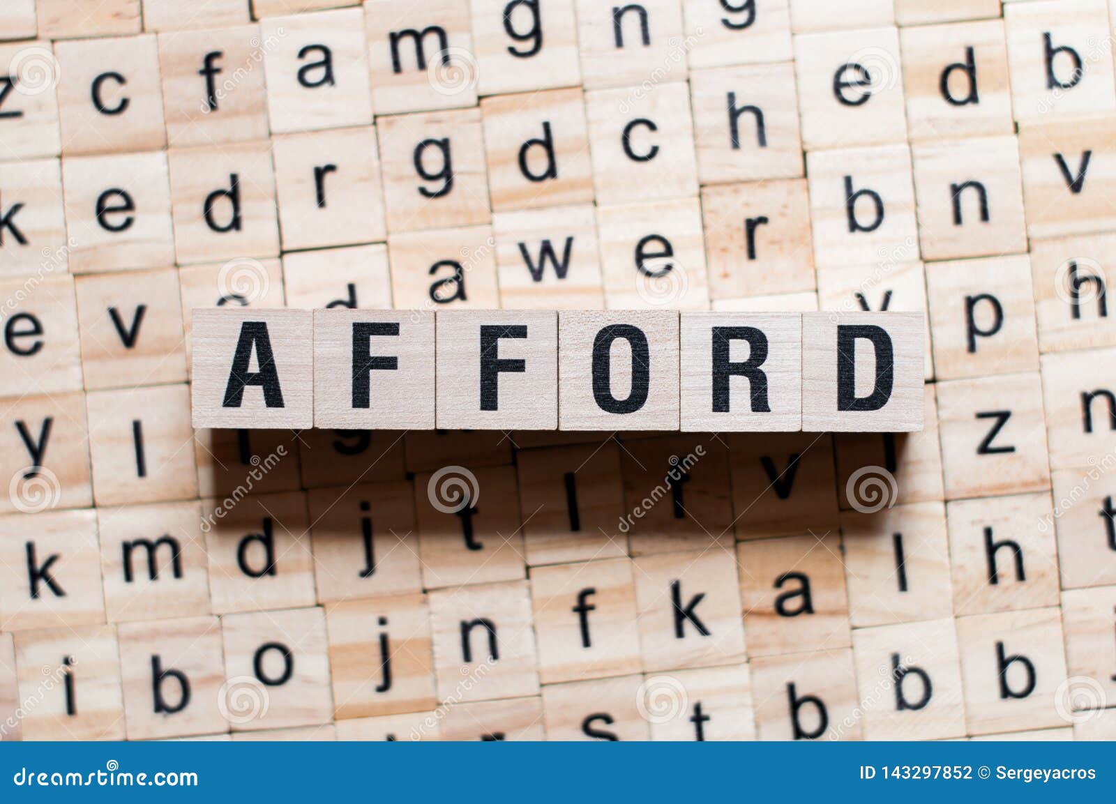 Afford word concept stock photo. Image of investment - 143297852