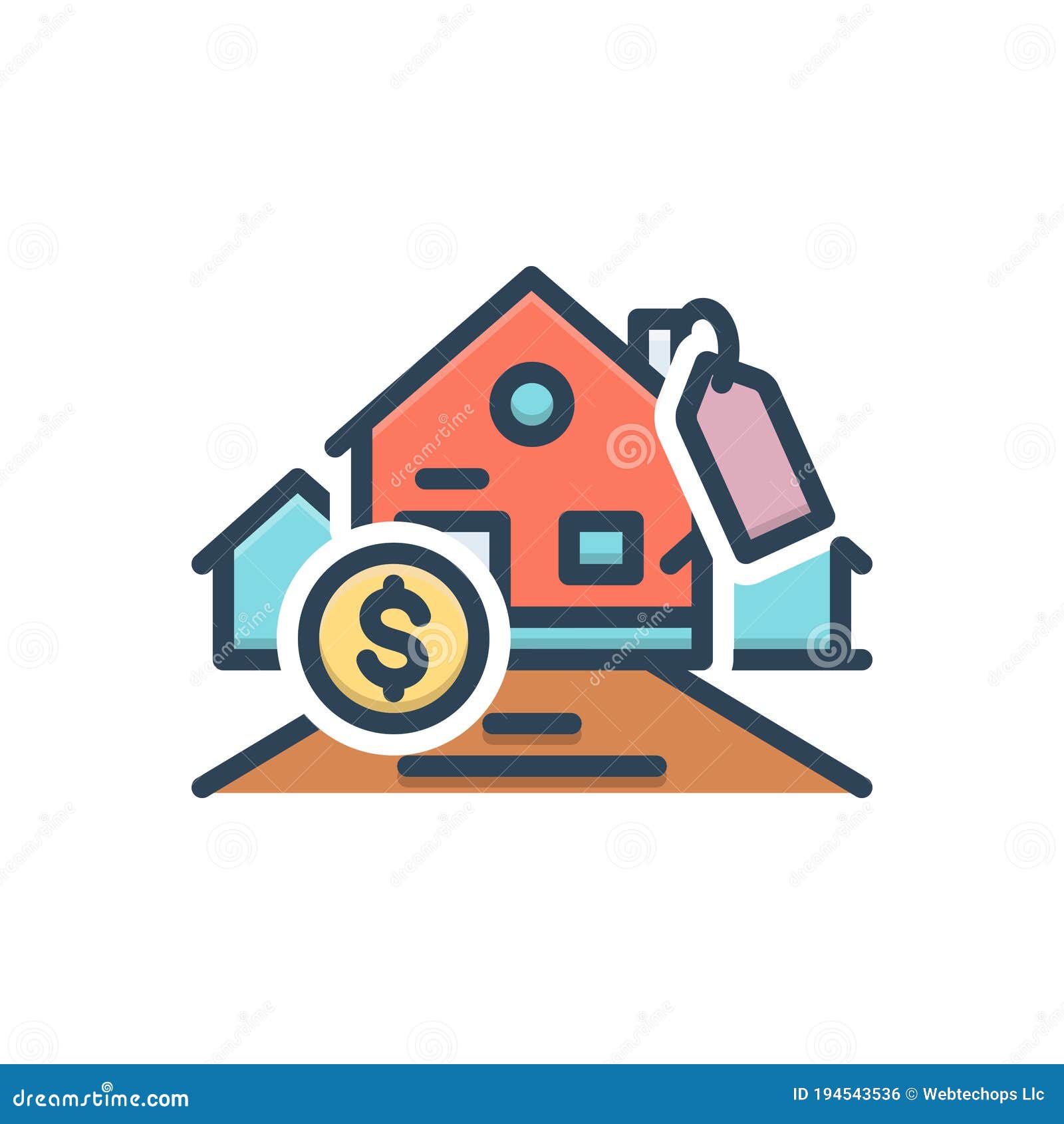 Color Illustration Icon for Affordability, Affordable and Mortgage ...