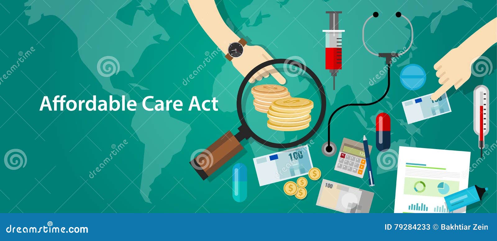 Affordable Care Act ACA Obama Health Insurance Program Stock Vector ...