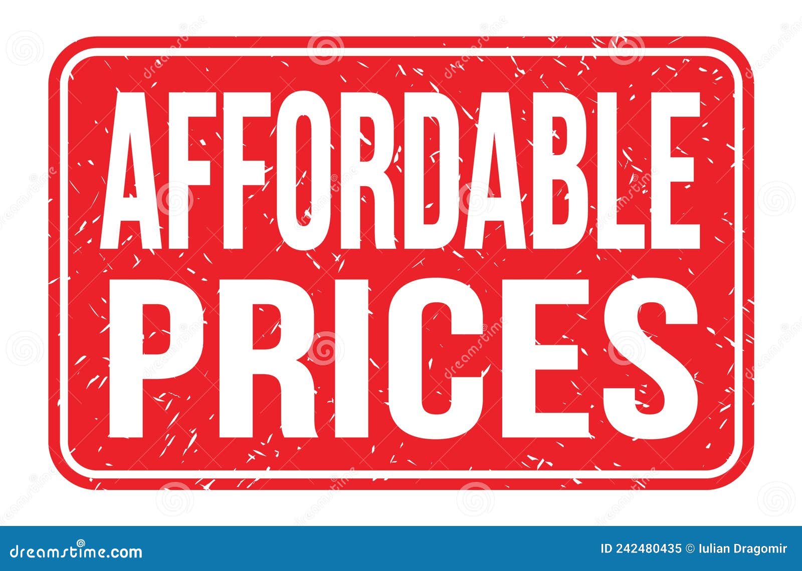 AFFORDABLE PRICES, Words on Red Rectangle Stamp Sign Stock Illustration ...