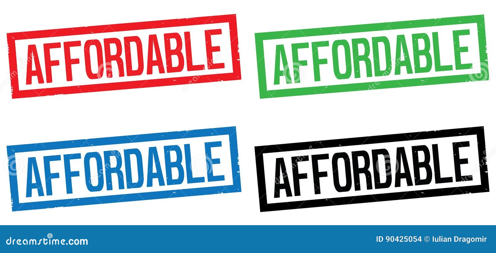 AFFORDABLE Text, on Rectangle Border Stamp Sign. Stock Illustration ...