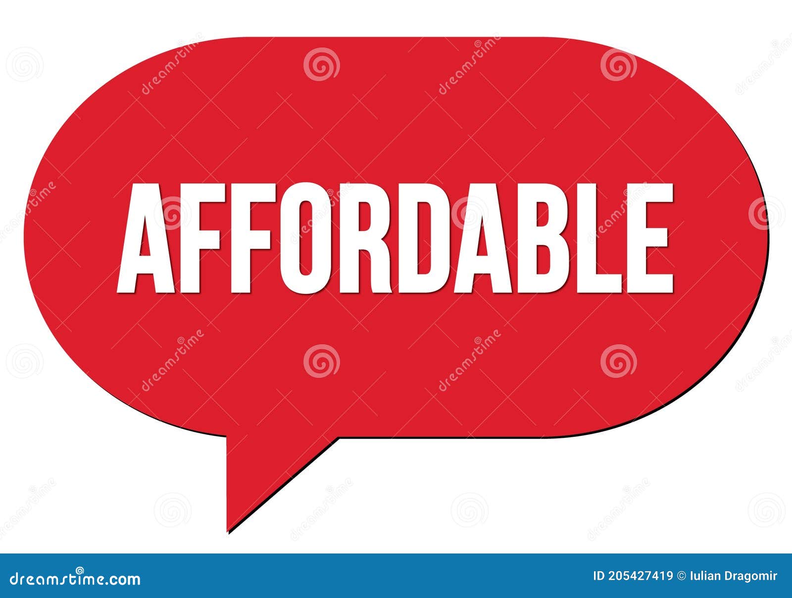AFFORDABLE Text Written in a Red Speech Bubble Stock Illustration ...