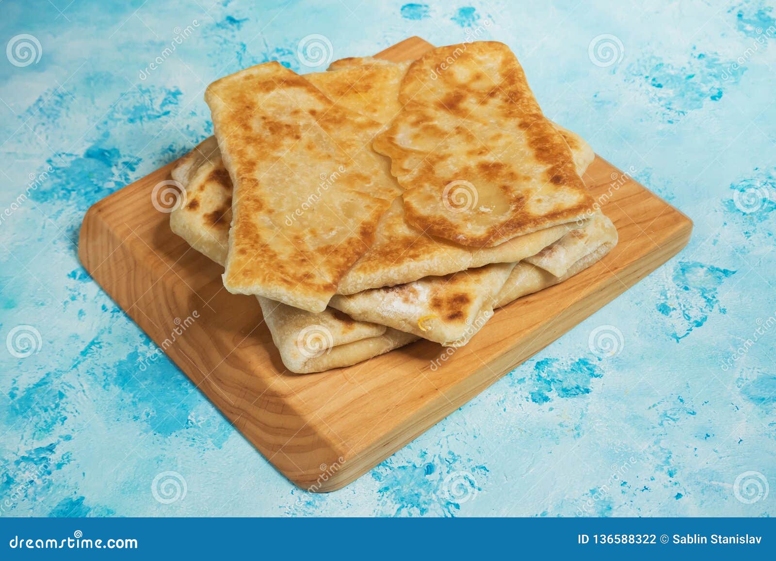 Afghan Bolani Veggie Stuffed Flatbread. Top View. Stock Photo - Image ...