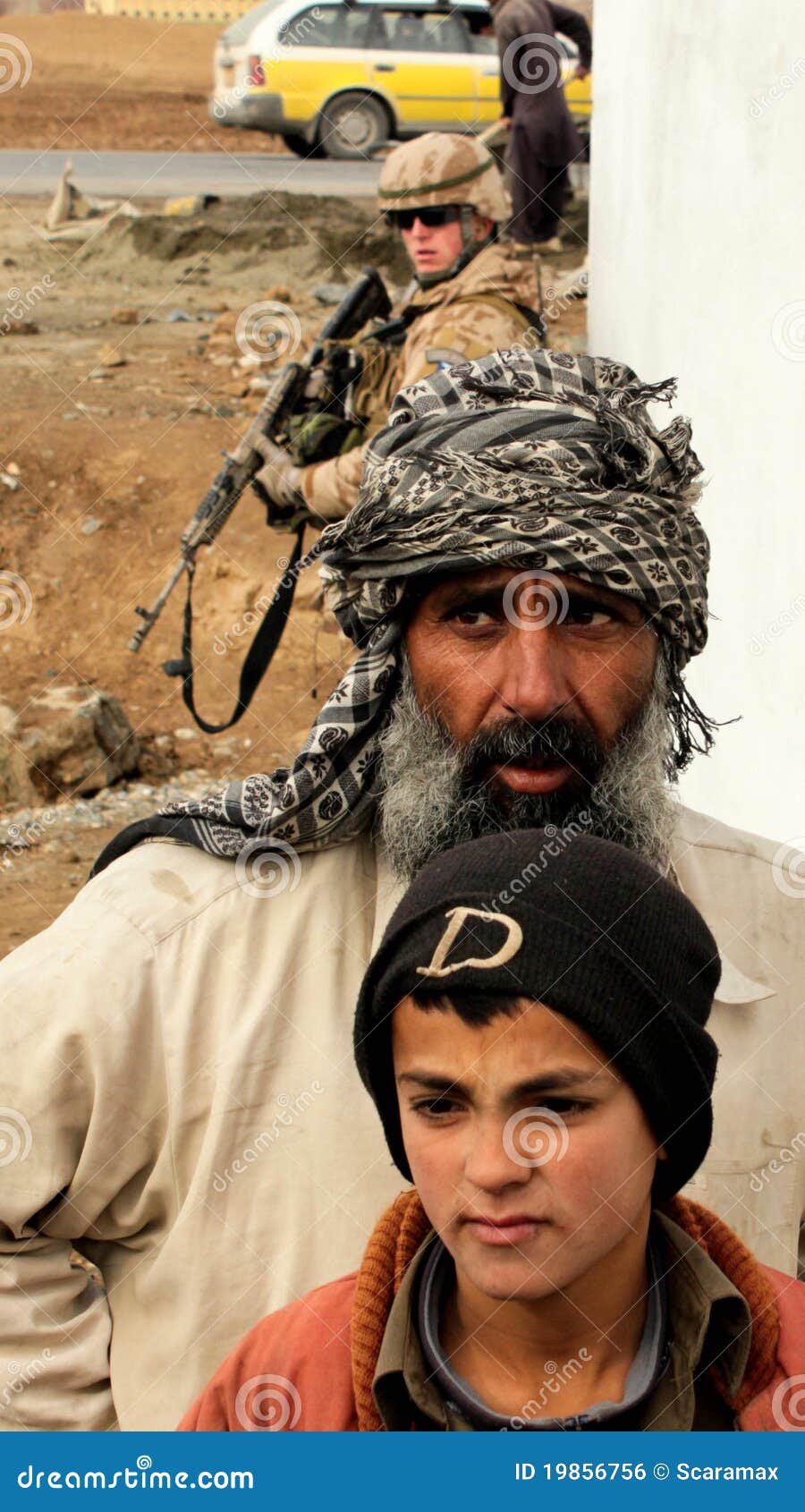 Afghan Civilians and Soldier Editorial Photo - Image of czech ...