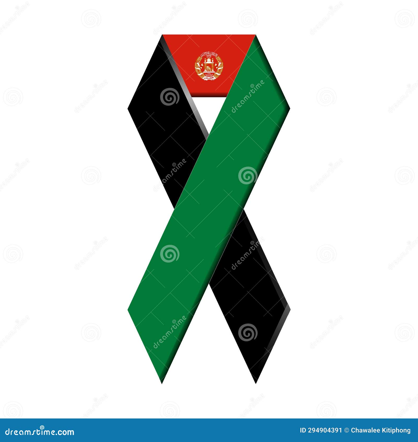 Afghanistan Flag in Ribbon Design, Afghan Ribbon Flag Stock Vector ...