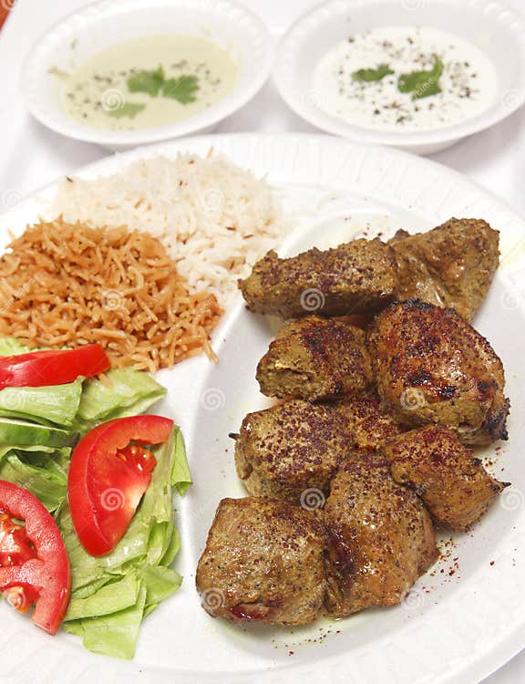 Afghan Grilled Lamb Dish stock image. Image of rice, grilled - 26102635