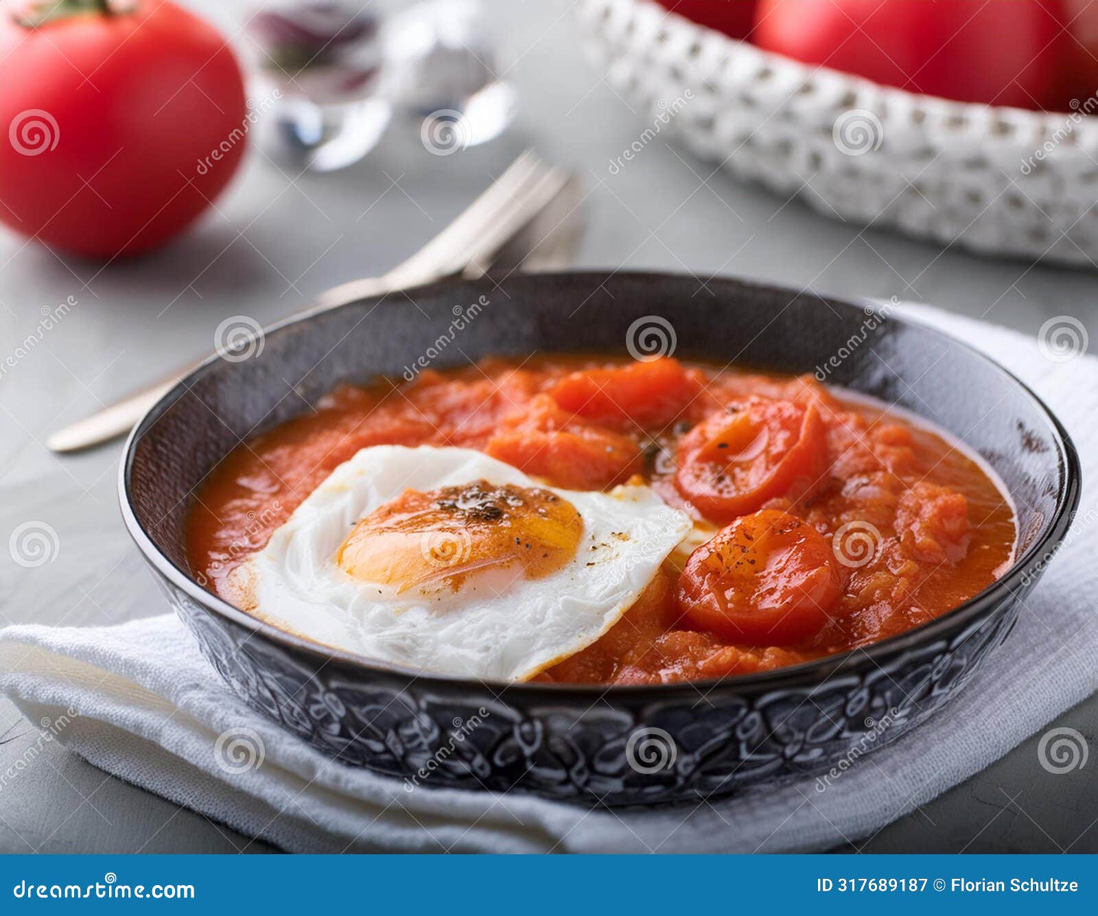Afghan Inspired Breakfast Simple Tomato And Egg Dish Royalty-Free Stock ...