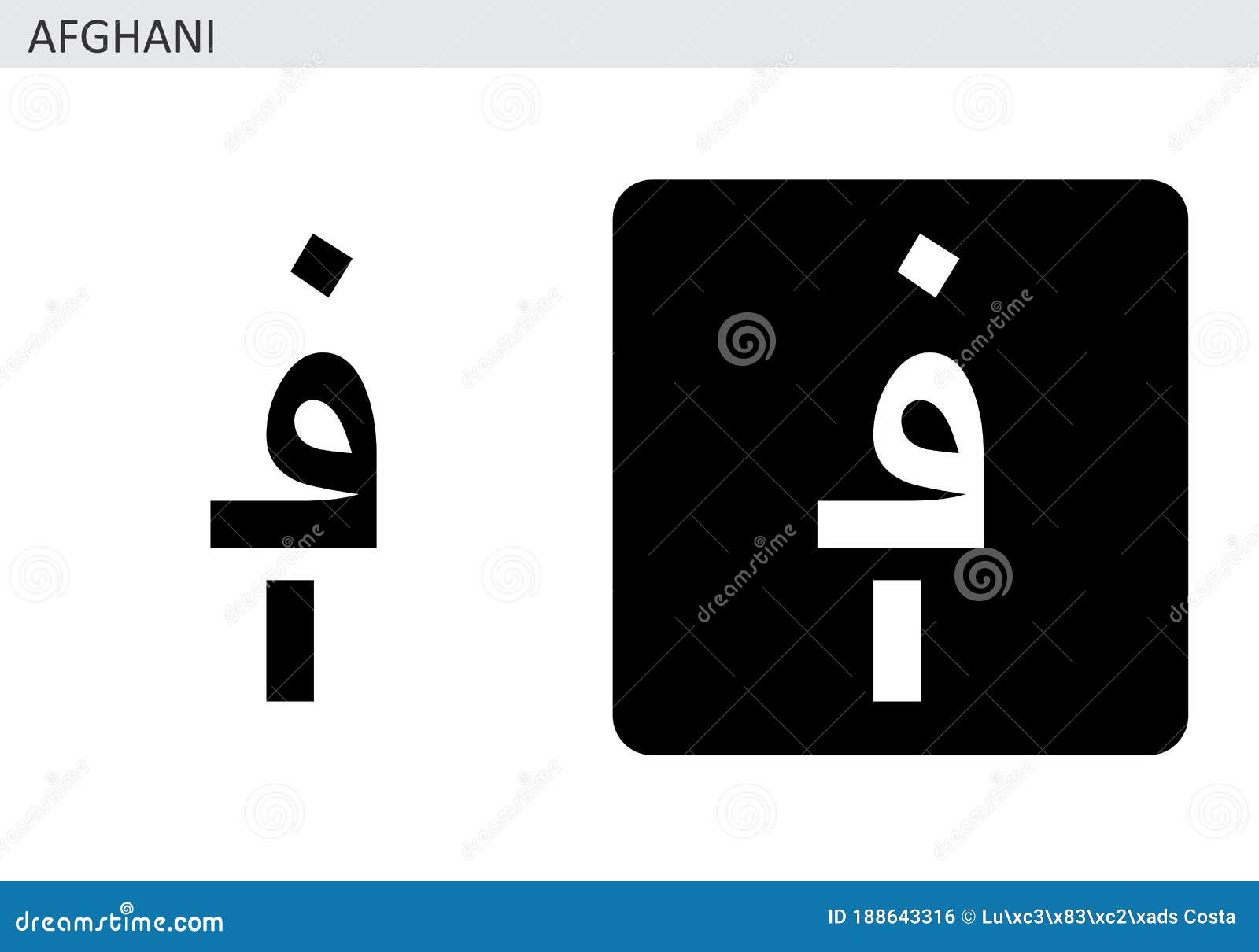 Afghani Currency Symbol Afghan Afghani AFN Sign Money Set Icon Grey ...