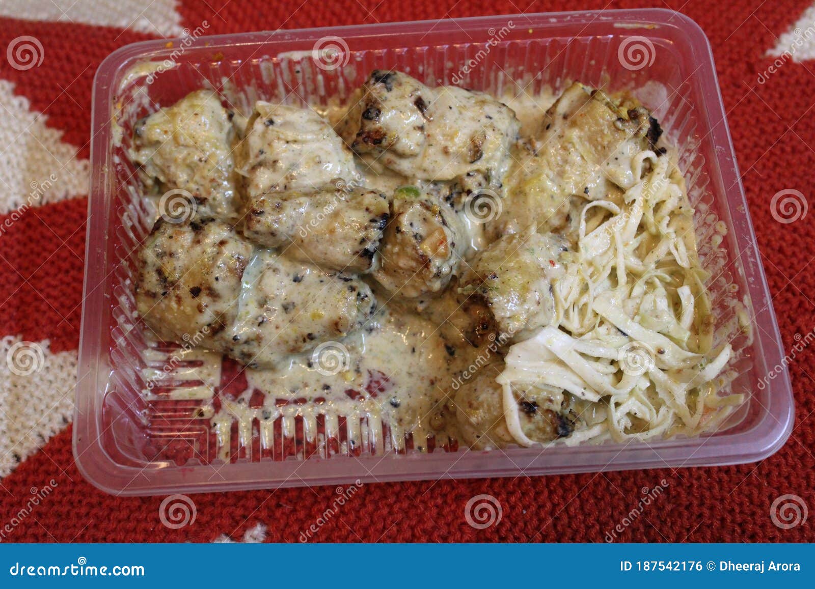 Afghani Malai Chaap in Takeaway Box Stock Photo - Image of takeaway ...