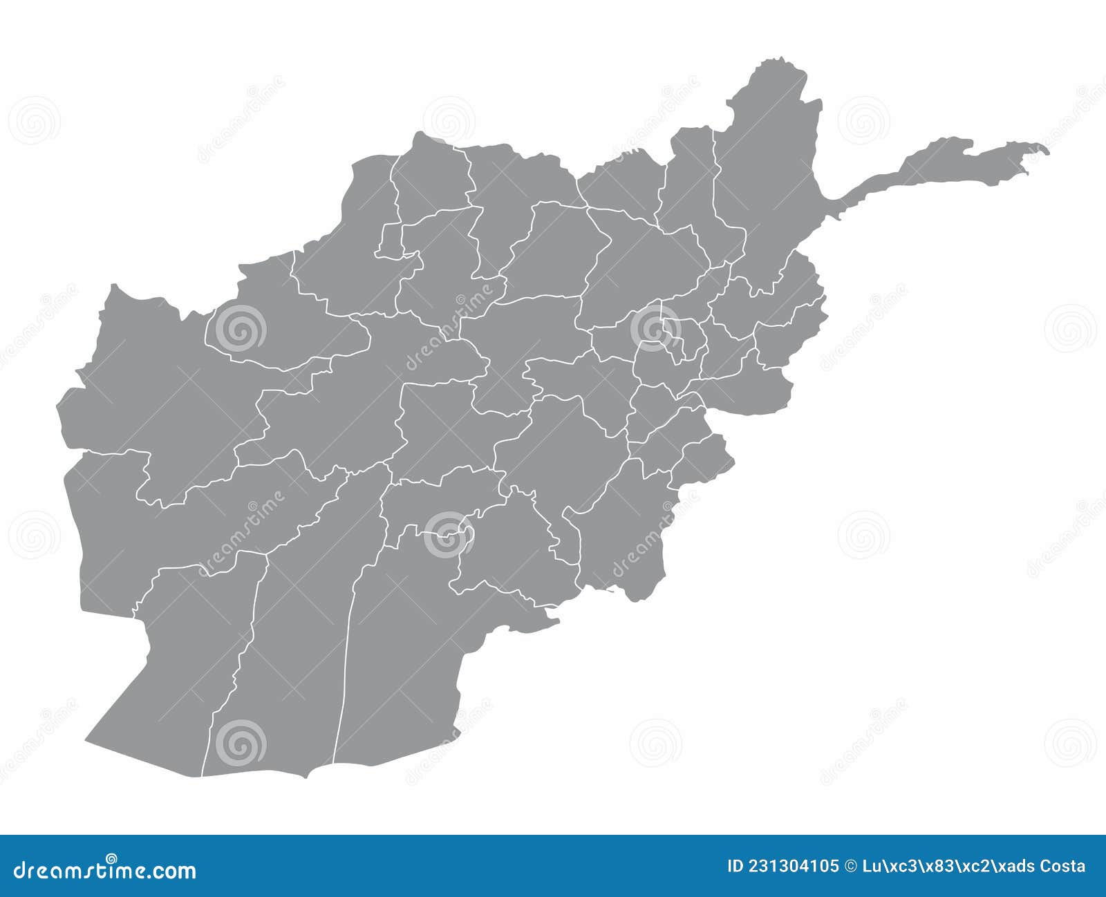 Afghanistan Administrative And Political Map Includes Surrounding ...