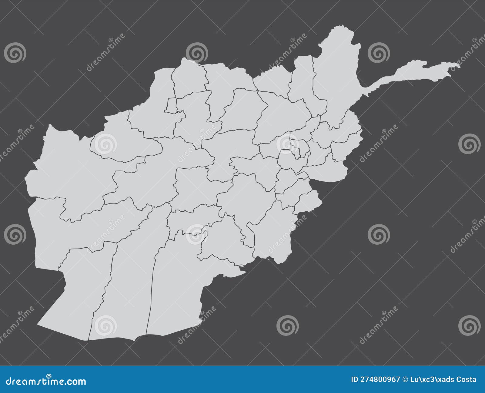 Afghanistan Administrative And Political Map Includes Surrounding ...