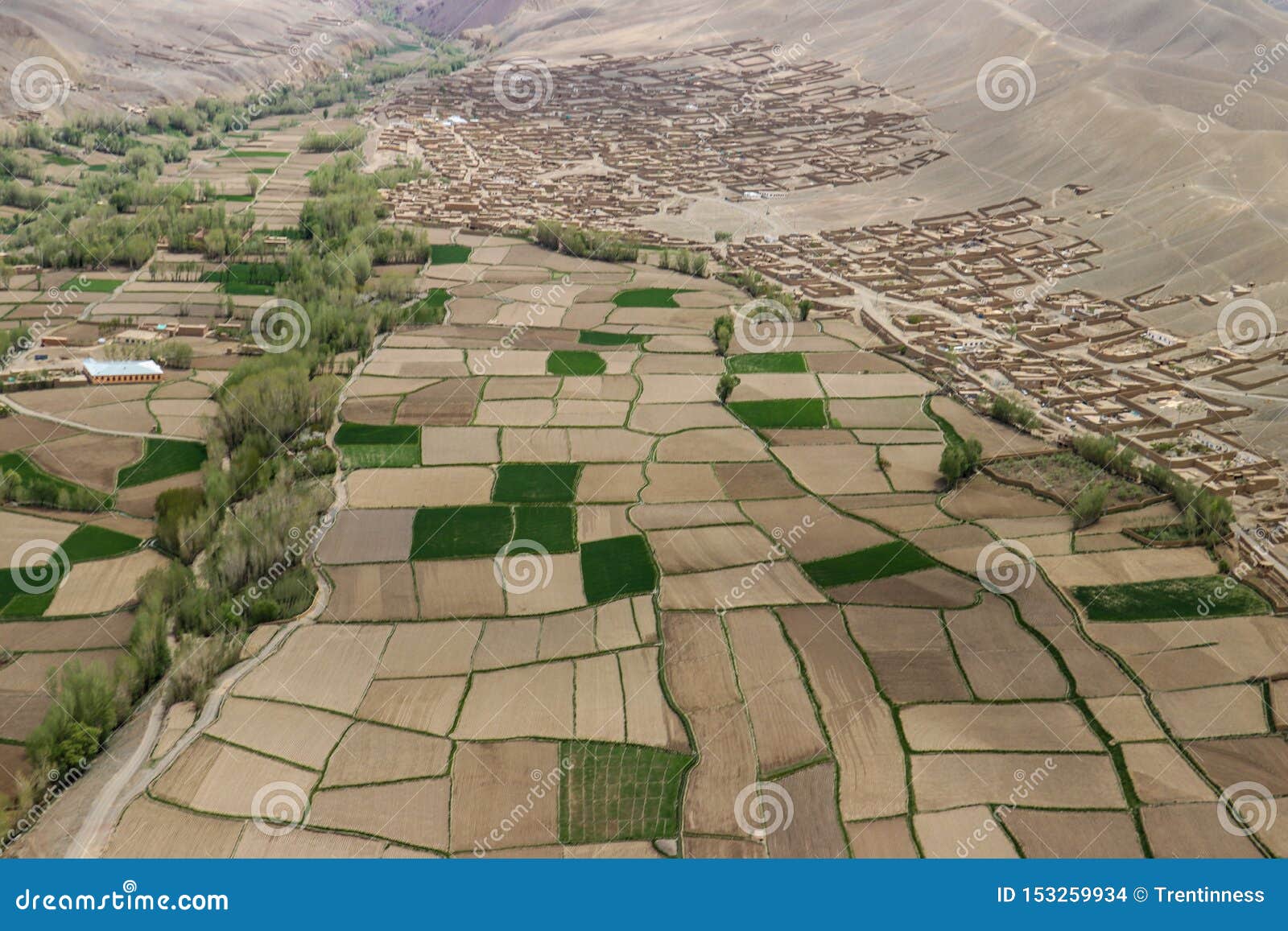 Afghanistan from the air stock photo. Image of rural - 153259934