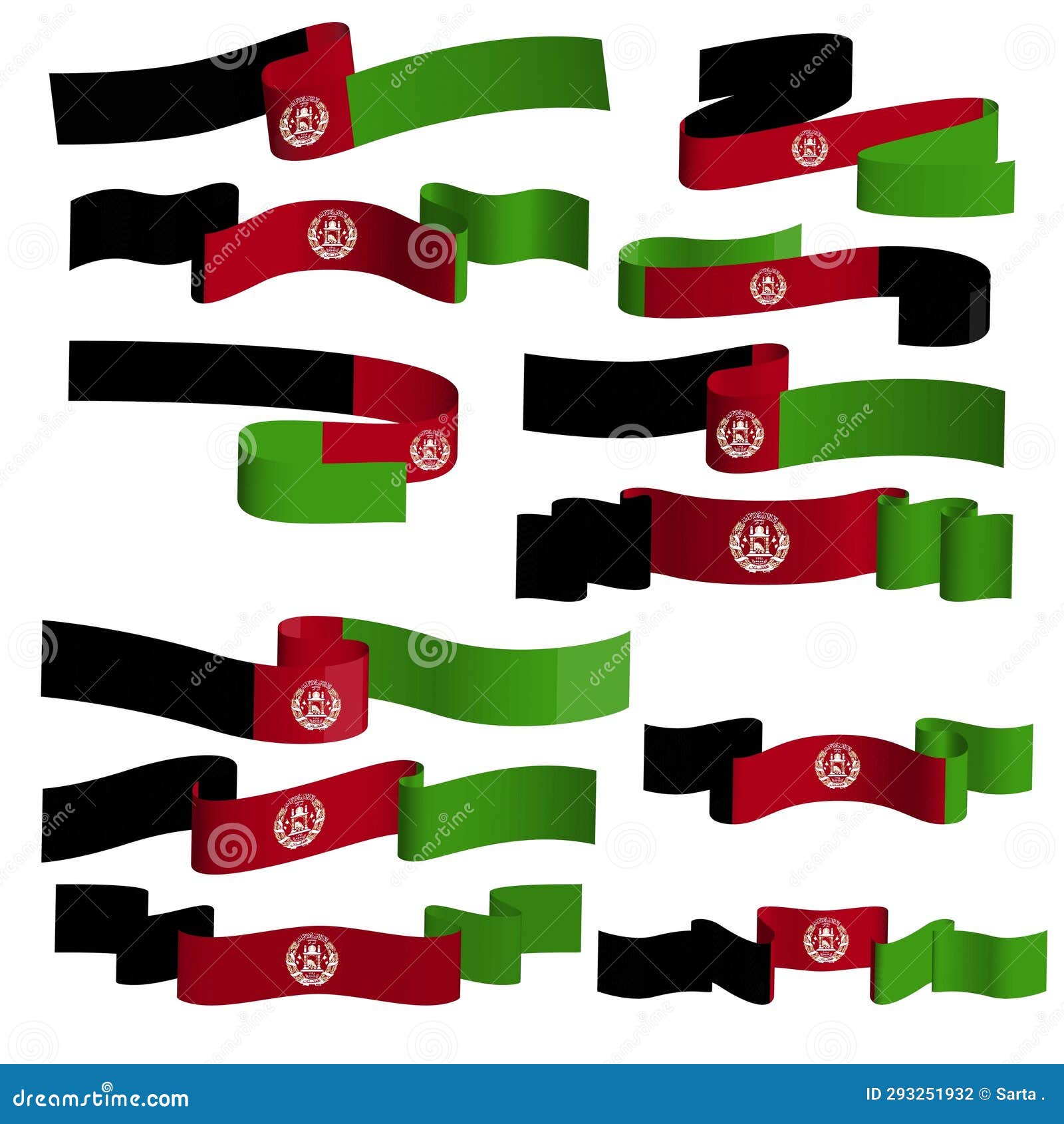 Afghanistan Flag Ribbon Banner Vector Stock Vector - Illustration of ...