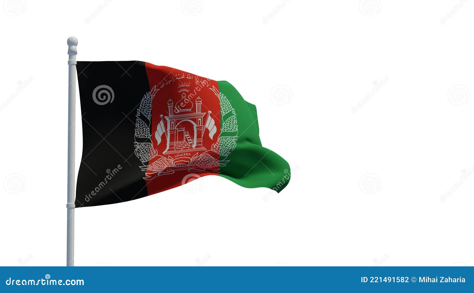 Afghanistan Flag, Waving in the Wind - 3d Rendering - CGI Stock ...