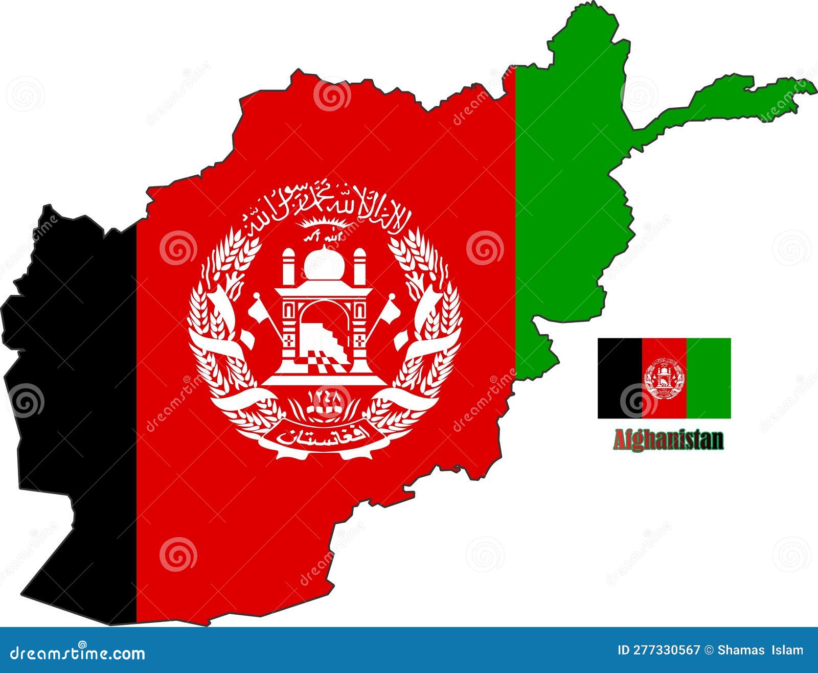 Afghanistan Map and Flag Illustration Vector Stock Vector ...