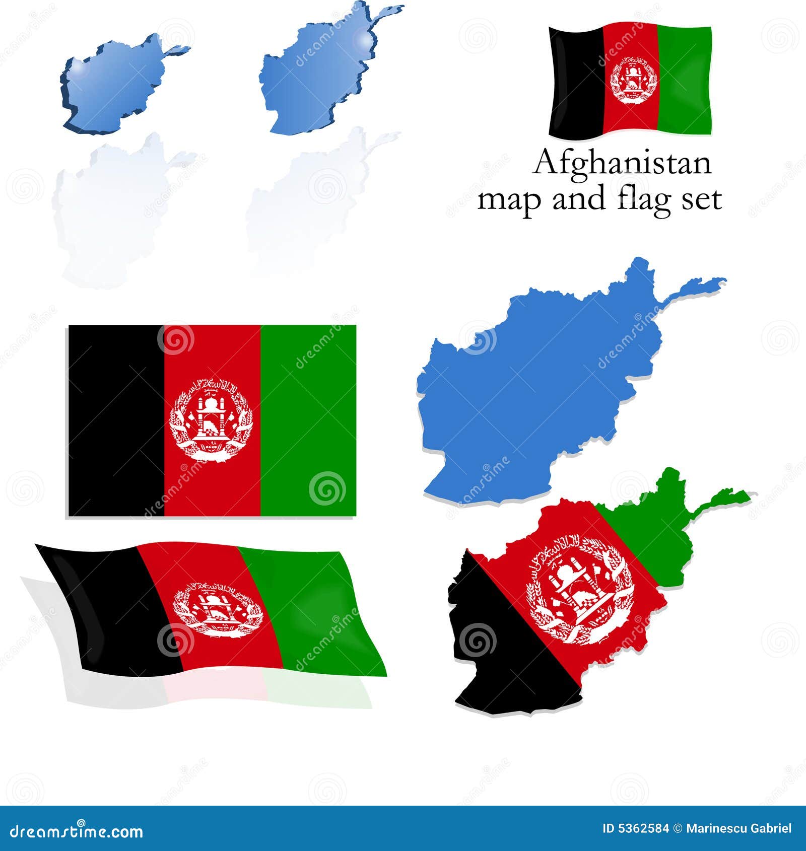 Afghanistan Map and Flag Set Stock Vector - Illustration of country ...