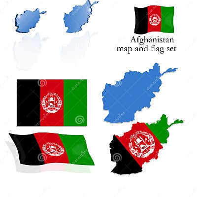 Afghanistan Map and Flag Set Stock Vector - Illustration of country ...
