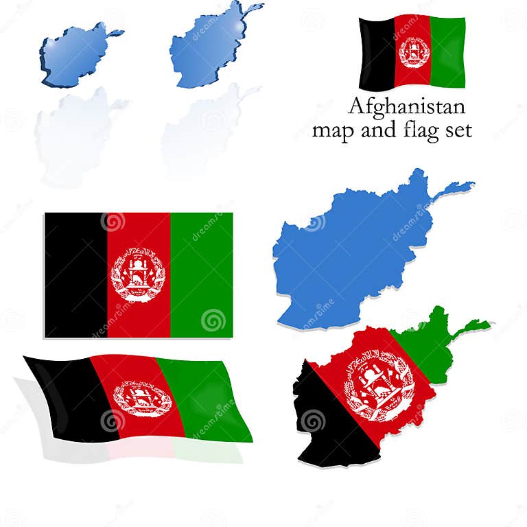 Afghanistan Map and Flag Set Stock Vector - Illustration of country ...
