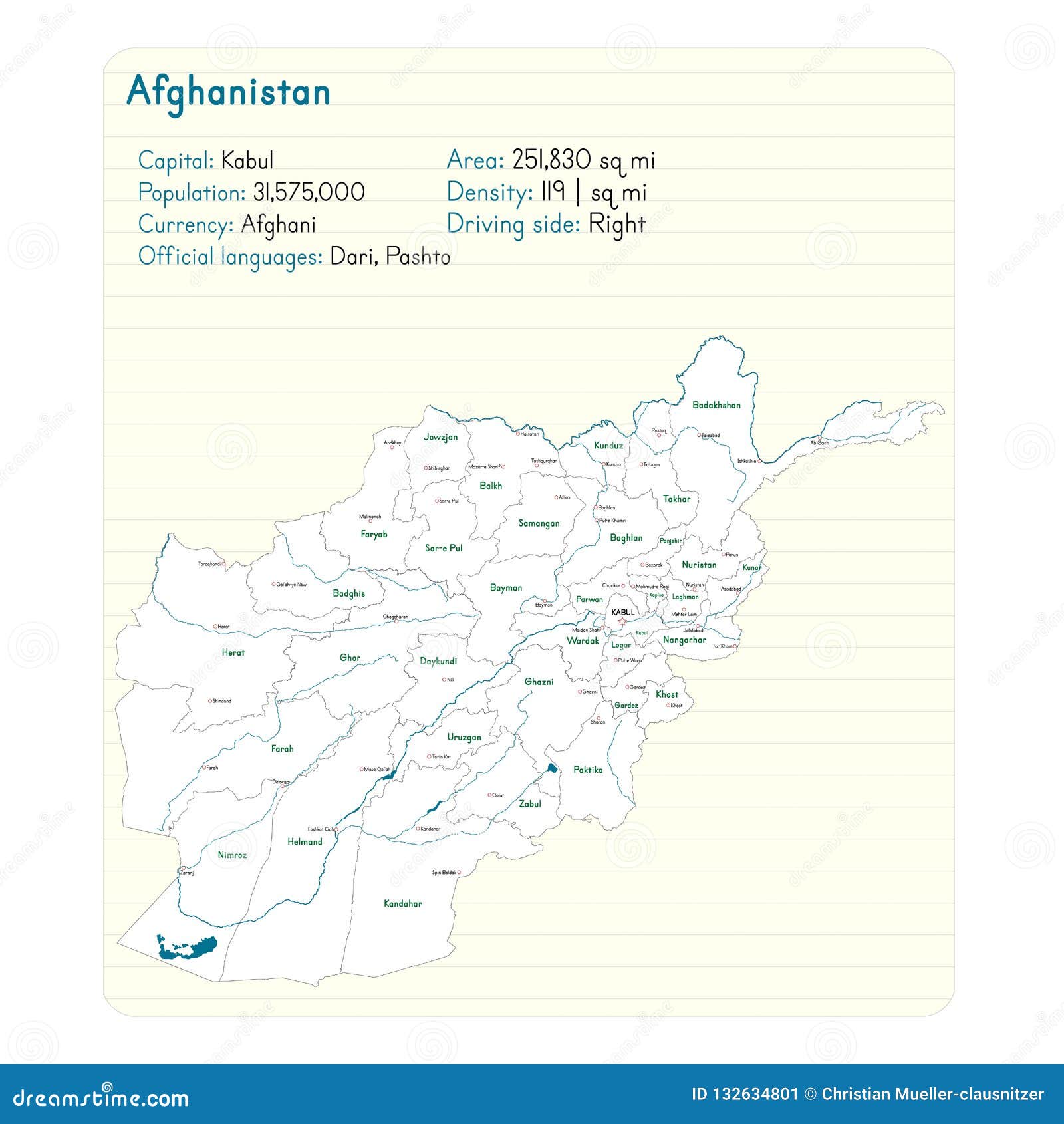 Infographic For Afghanistan, Detailed Map Of Afghanistan With Flag ...
